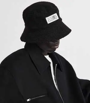 MAISON MARGIELA Bouclé Logo Patch Bucket Hat