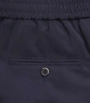 Barena Venezia Virgin Wool Elasticated Trousers - Navy