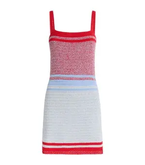 Escvdo Knitted Plumar Mini Dress - Red