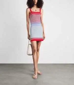 Escvdo Knitted Plumar Mini Dress