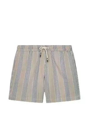 Hartford Striped Drawstring Swim Shorts - Neutrals