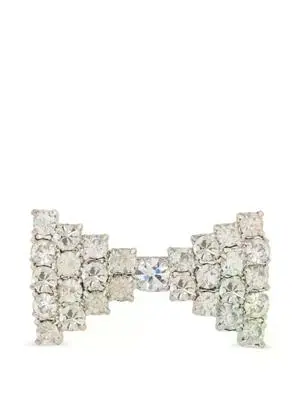 SUSAN CAPLAN 1980s Crystal-embellished Bow Brooch - Silver