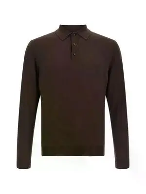 ZANONE Long-sleeve Polo Shirt - Brown