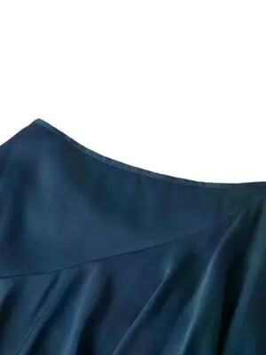 Shanghai Tang Asymmetric Tiered Satin Skirt