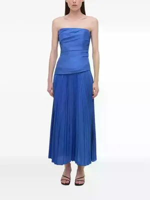 Simkhai Arie Strapless Pleated Midi Dress