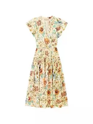 Ulla Johnson Marin Floral-print Midi Dress - Neutrals