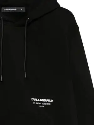 Karl Lagerfeld Logo Print Drawstring Hoodie