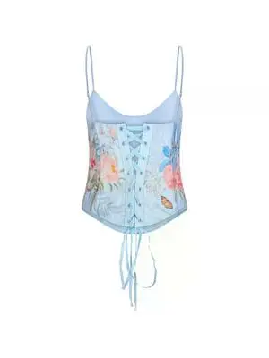 Retrofete Moxie Floral-print Corset Top