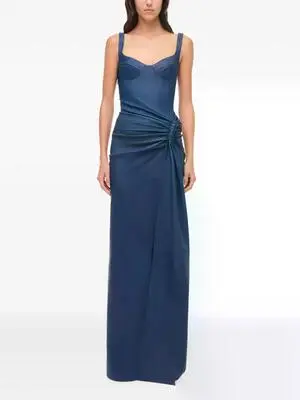 Simkhai Lyle Draped Leather Long Dress
