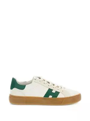Hogan Logo-patch Suede-panel Sneakers - Neutrals