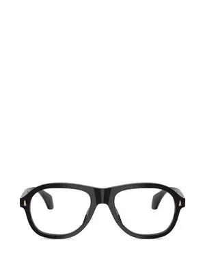 Moncler Shiny Round Frame Eyeglasses - Black