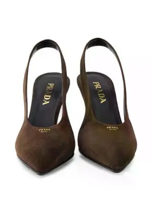 Prada Suede Leather Slingback Pumps