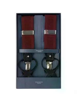 HACKETT LONDON Ribbed Leather-trimmed Braces