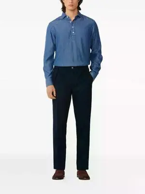 HACKETT LONDON Sloane Pleat-detail Trousers - Blue