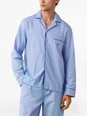 HACKETT LONDON Logo-embroidered Piped Pajamas Set