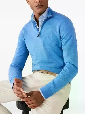 HACKETT LONDON Merino Wool Quarter-zip Sweater