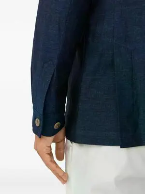 HACKETT LONDON Melange Chambray-linen Jacket