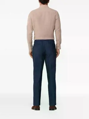 HACKETT LONDON Pleated Melange Trousers