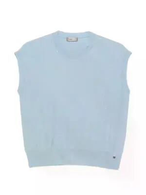 Herno Sequin Embellished Cap Sleeve Vest - Blue