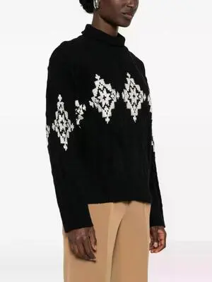 ERMANNO FIRENZE Cable-knit Sequin-embellished Jumper