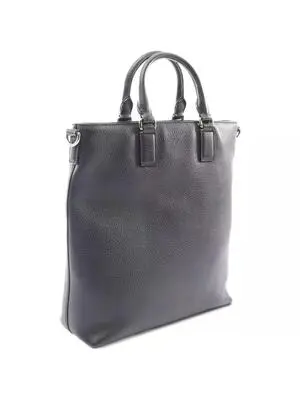 Gucci 2000s Grained Leather Tote Bag - Blue