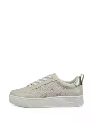 BUGATTI Monogram-embossed Metallic-effect Sneakers - Neutrals