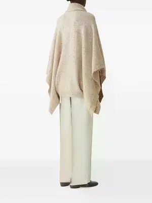 Fabiana Filippi Flecked-knit Button-collar Cape