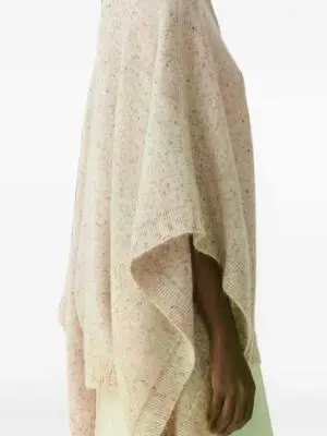Fabiana Filippi Flecked-knit Button-collar Cape