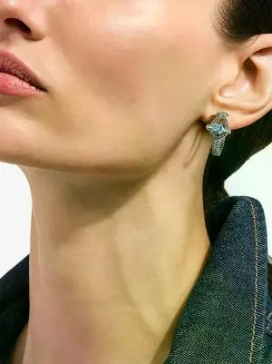 John Hardy Icon Blue Topaz Hoop Earrings