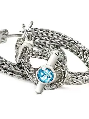 John Hardy Icon Blue Topaz Hoop Earrings
