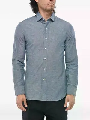 SALVATORE PICCOLO French-collar Slim-fit Shirt - Blue