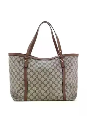 Gucci Nice Gg Coated Canvas With Leather Medium Tote Bag