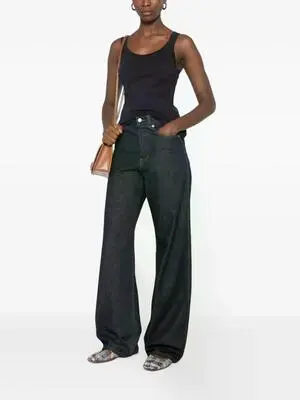Elisabetta Franchi Ribbed Knit Logo Patch Tank Top