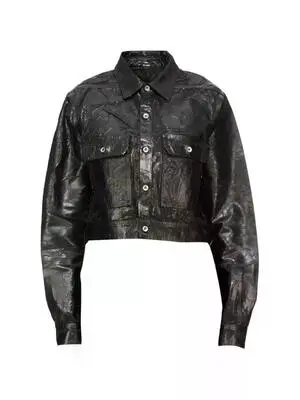 Rick Owens Cropped Outershirt With Cape Sleeve Slits