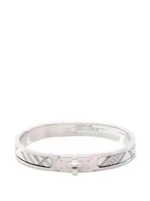 Hermès Tone Mini Kelly Bangle With Turn-lock Closure - Silver