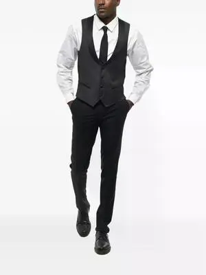 Corneliani Satin-lapel Virgin Wool Waistcoat