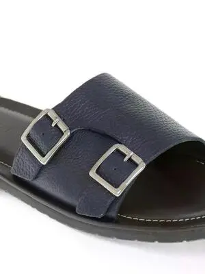 Corneliani Hammered-leather Double-buckle Sandals