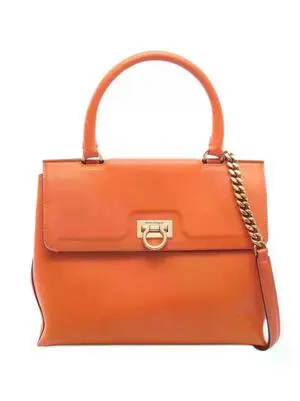 FERRAGAMO Gancini Flip-lock Shoulder Bag - Orange