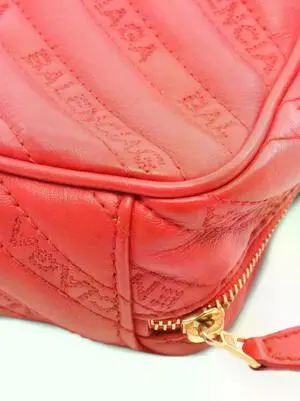 Balenciaga Leather Quilted Logo Shoulder Bag