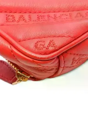 Balenciaga Leather Quilted Logo Shoulder Bag