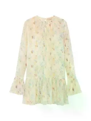 Ulla Johnson Emmeline Floral-print Ruffled Mini Dress - Neutrals