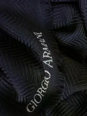 Giorgio Armani Herringbone-pattern Wool Scarf