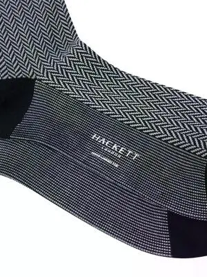 HACKETT LONDON Herringbone-jacquard Socks - Blue