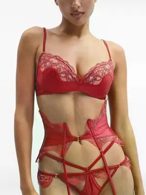 GOD SAVE QUEENS Lace-trim Underwired Bra - Red