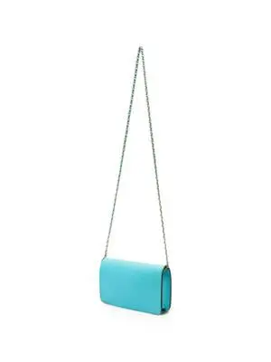 DELAGE Grained Leather Cross Body Bag With Chain Strap