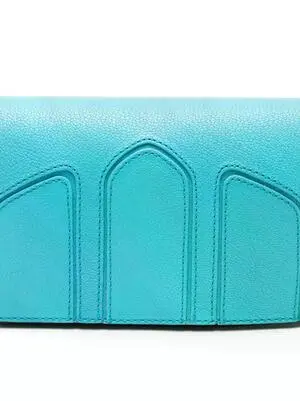 DELAGE Grained Leather Cross Body Bag With Chain Strap