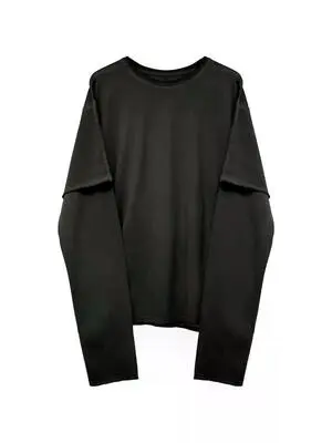 SAN263-1 Layered-sleeve Embroidered T-shirt