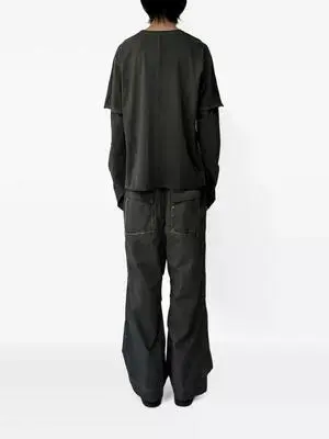 SAN263-1 Layered-sleeve Embroidered T-shirt