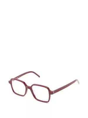 Saint Laurent Square Frame Eyeglasses - Red