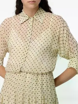 CRIDA MILANO Wimbledon Polka-dot Silk Midi Dress